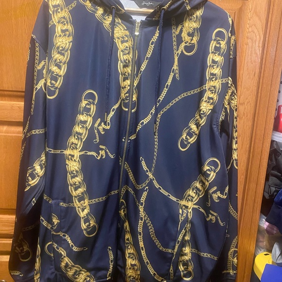 Sean John | Sweaters | Sean John Hoodie Blue Gold Chains | Poshmark